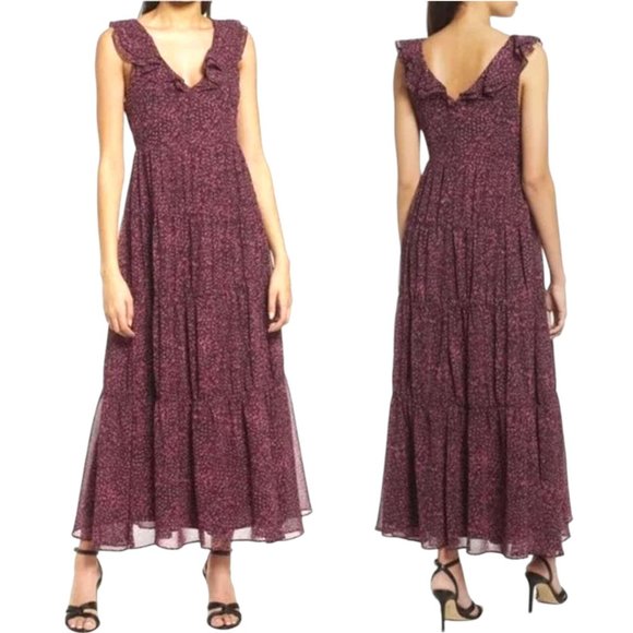 Chelsea28 | Dresses | Chelsea 28 Ruffle Neck Abstract Animal Print ...